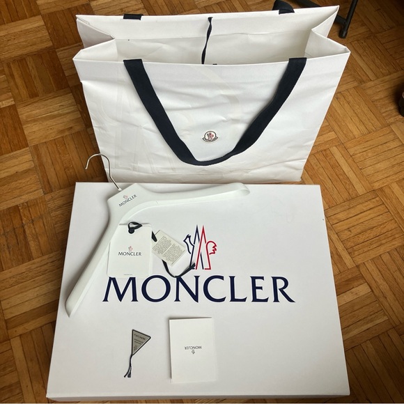 Moncler | Other | Moncler Box 2x525x1625 Hanger Bag 19x165x6 And Tags ...